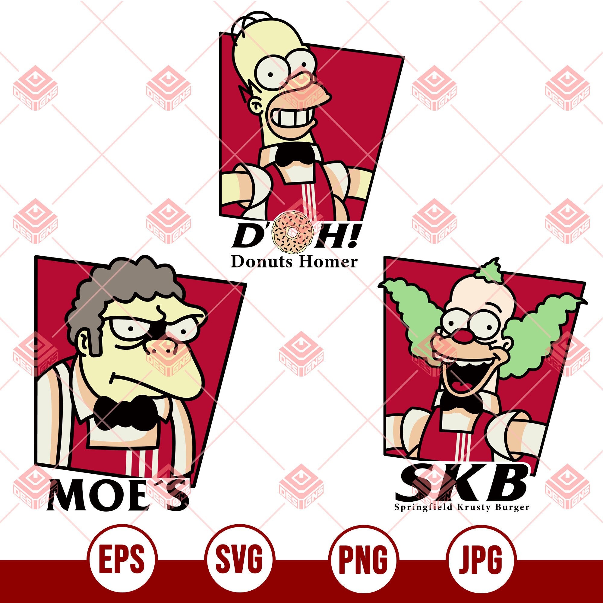 Los Simpson KFC, jpg, png, eps, svg, Archivo Digital - Etsy España
