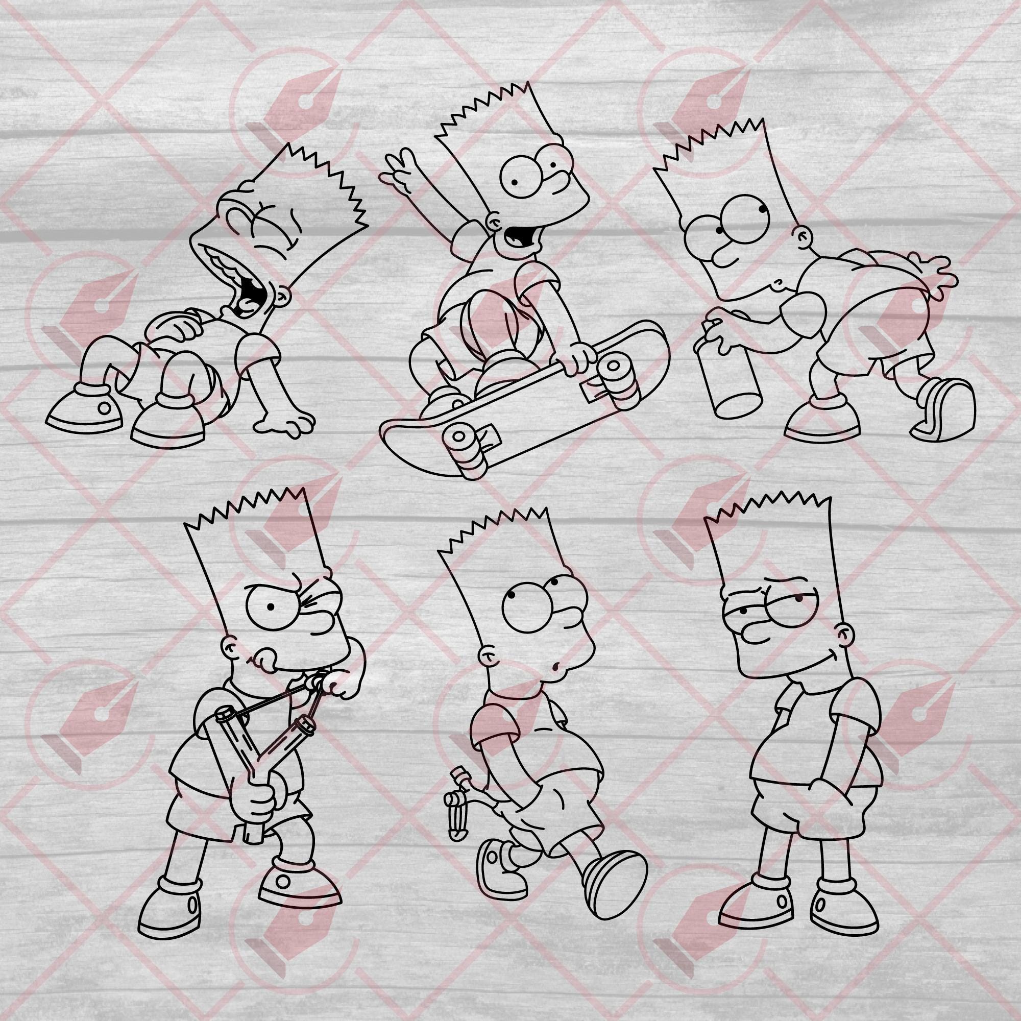 BART SIMPSON Pack | Digital File Set | Svg, Eps, Png, Jpg | for Cricut ...