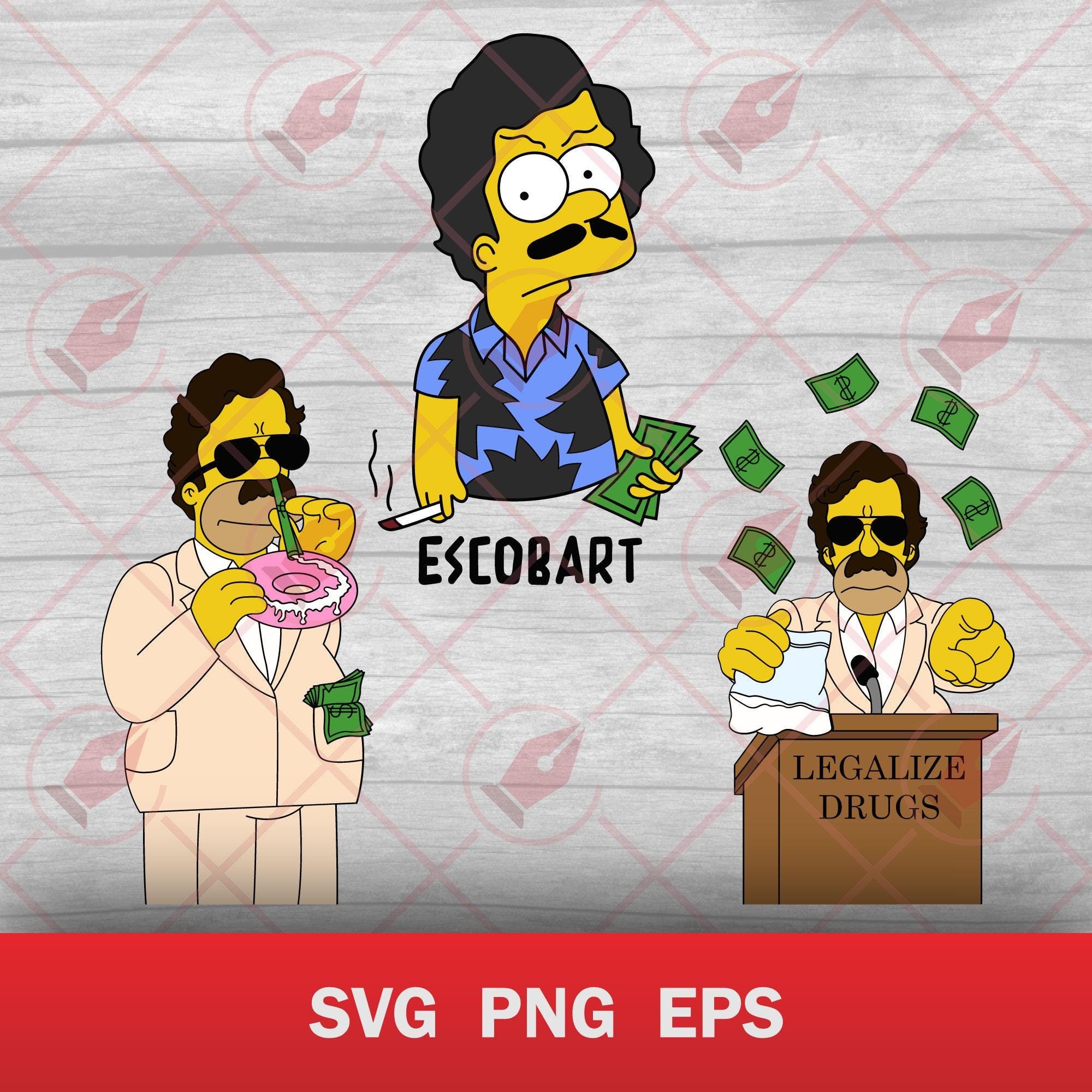 The Simpsons Escobar Digital File Set Svg, Eps, Png for Cricut ...