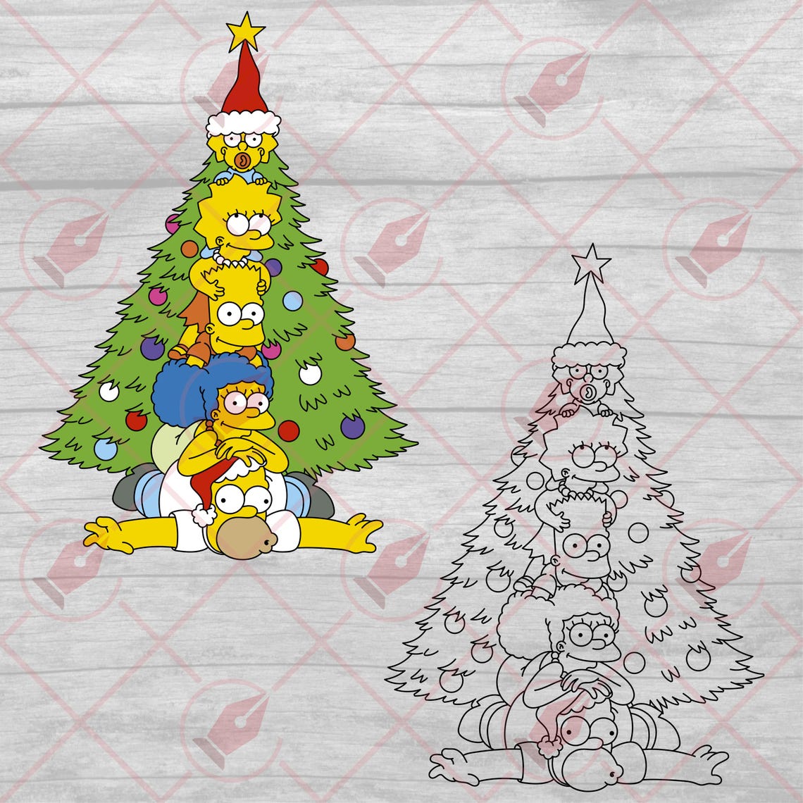 The Simpsons Christmas Tree | Digital File Set | Svg, Png, Eps, Jpg ...