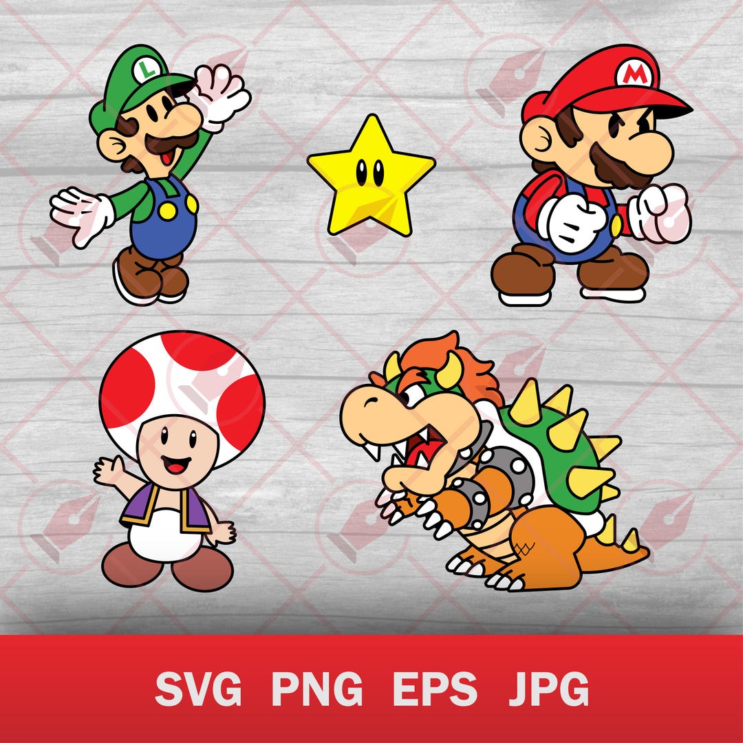 Mario Bros Pack | Digital File Set | Svg, Eps, Png, Jpg | for Cricut ...