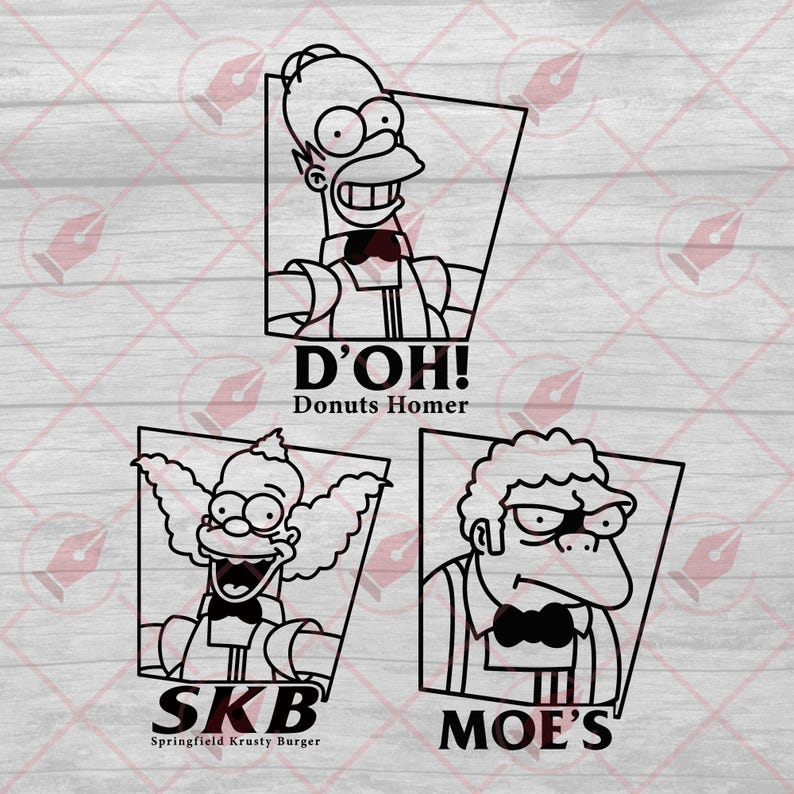 KFC the Simpsons Pack Digital File Set Svg, Eps, Png for Cricut ...