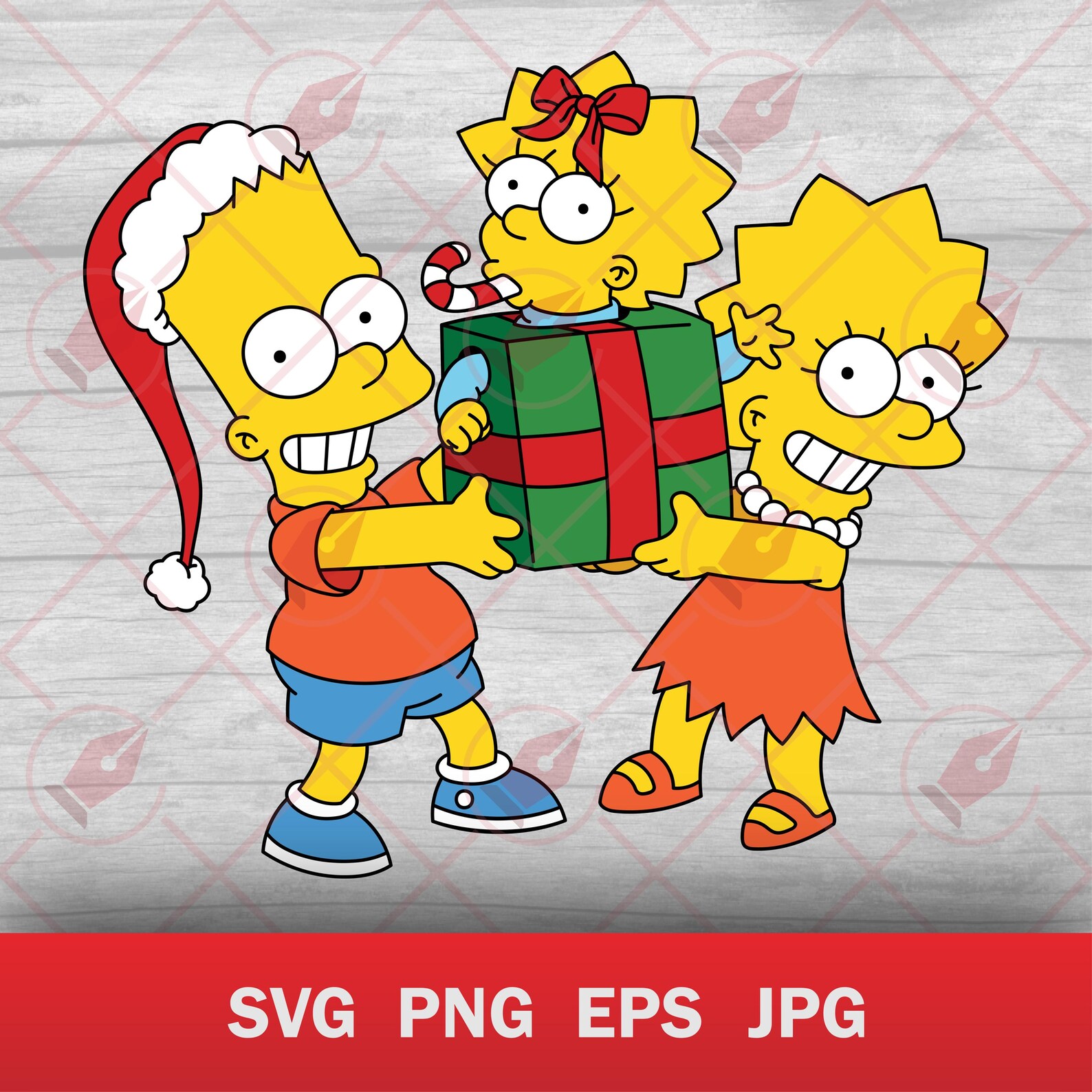 The Simpsons Brothers Christmas | Digital File Set | Svg, Png, Eps, Jpg ...