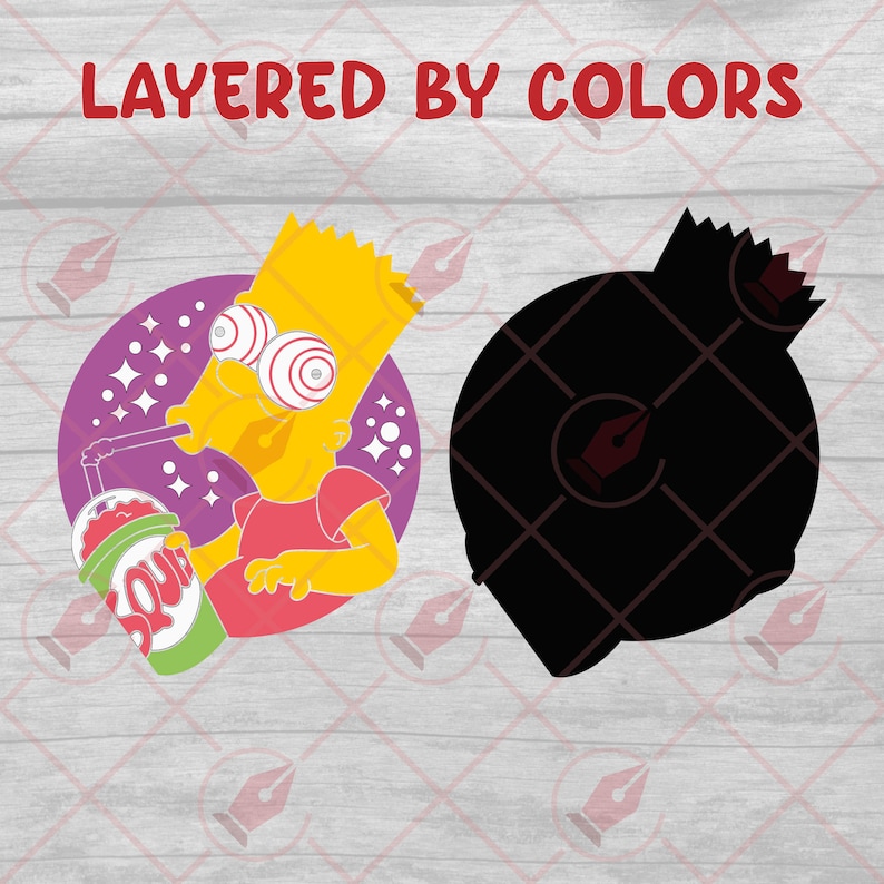 CRAZY BART SIMPSON | Digital File Set | Svg, Eps, Png, Jpg | for Cricut, Silhouette and More ...