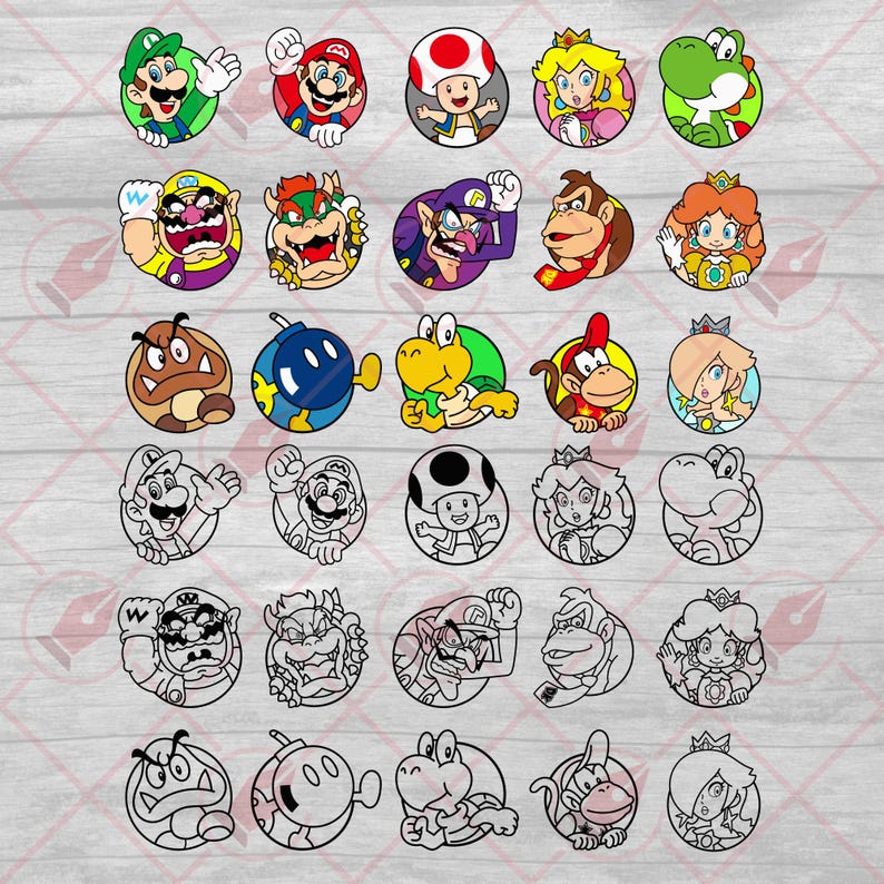 Super Mario Pack | Digital File Set | Svg, Eps, Png | for Cricut ...