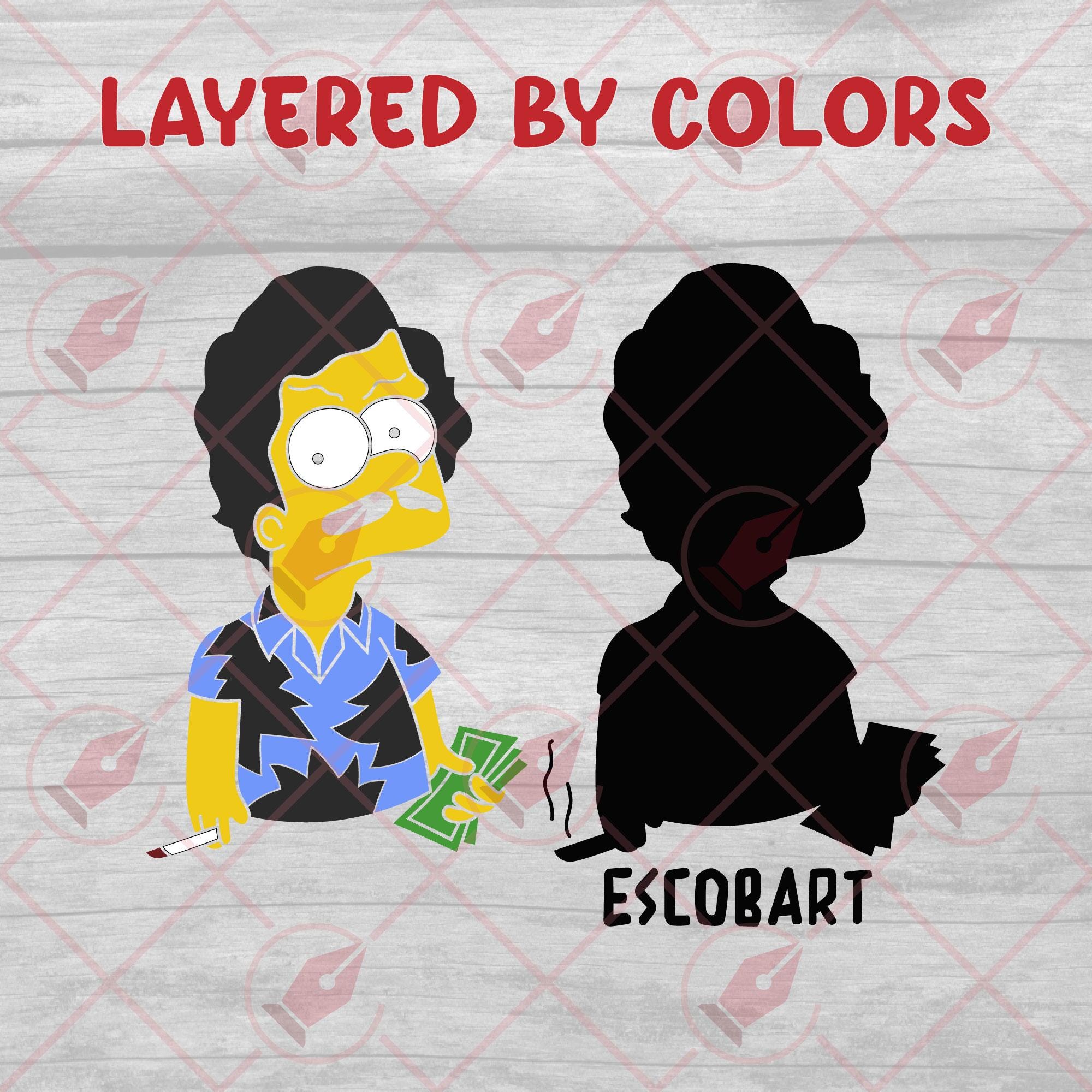 Simpsons Escobar Vector Art: SVG, EPS, PNG Digital Files - Etsy