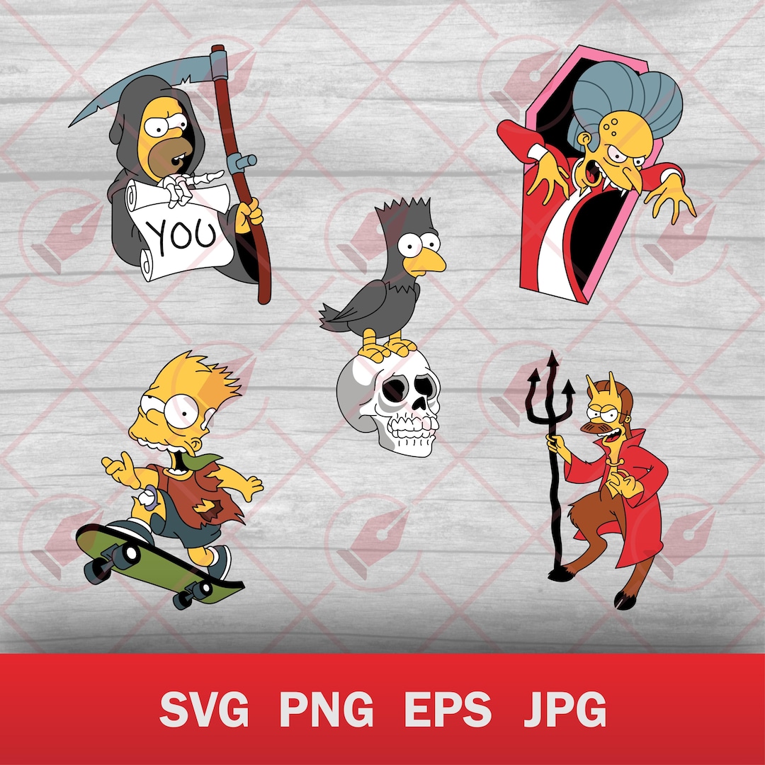 Treehouse of Horror Characters | Digital Files for Cricut, Silhouette ...