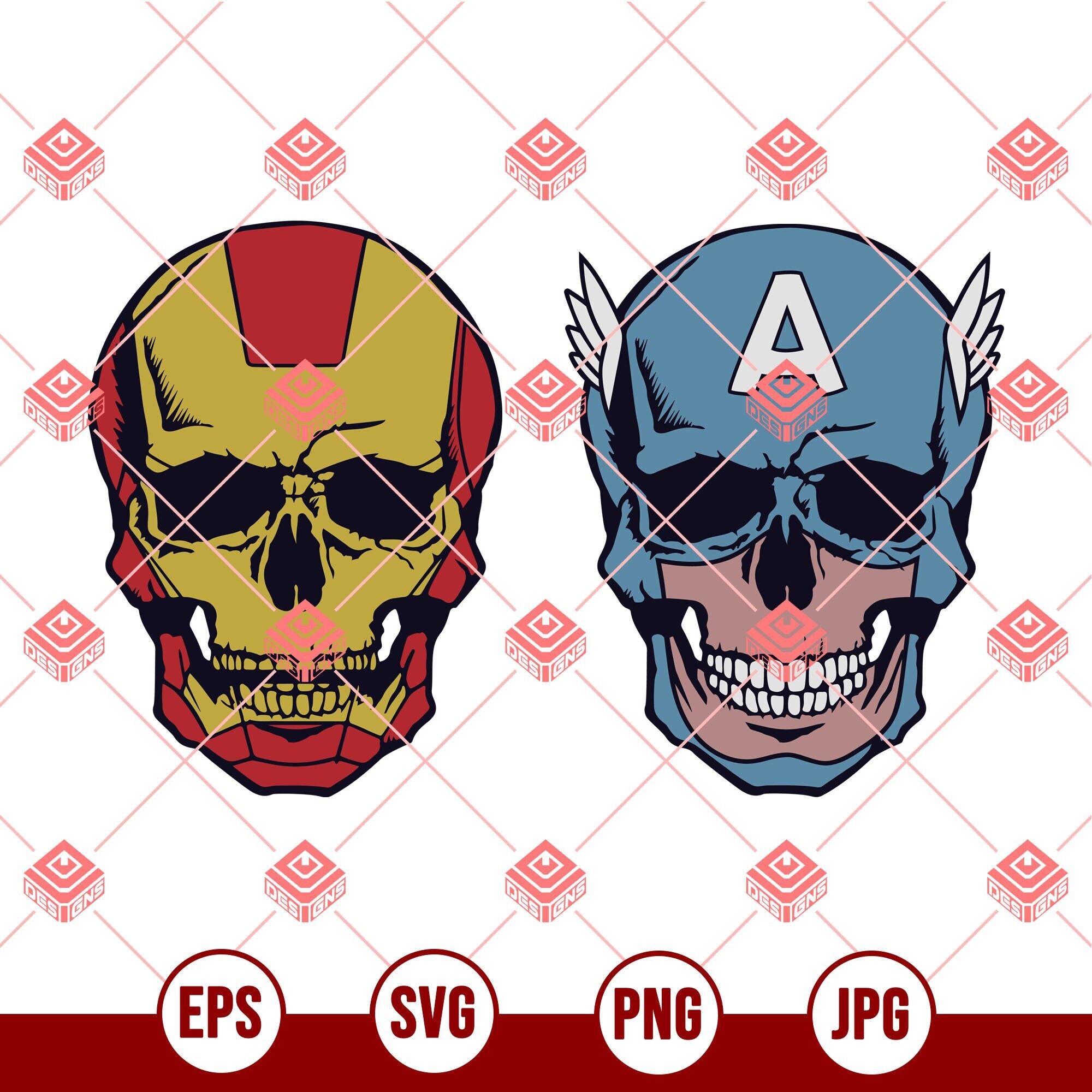 The Avengers Skulls Png, Jpg, Eps, Svg, Digital File - Etsy