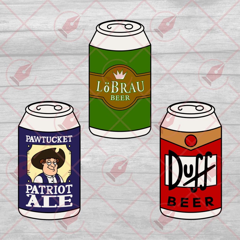 Cartoon Beer Can Pack | Fictional Beers, Animated Series (digital File ...
