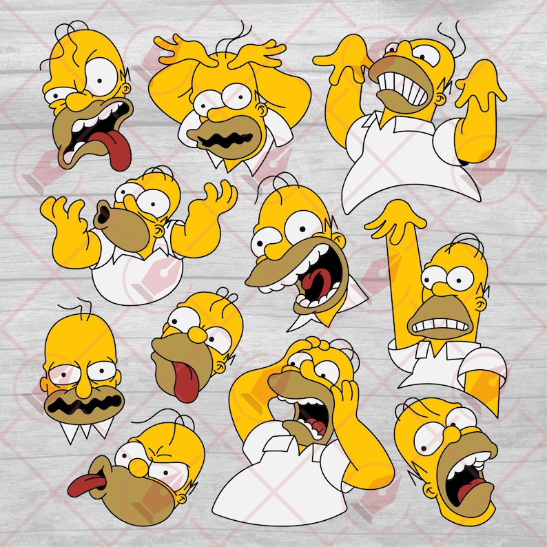 Homer Simpson Scary Faces | Halloween (svg, Png, Eps, Jpg Digital Files ...