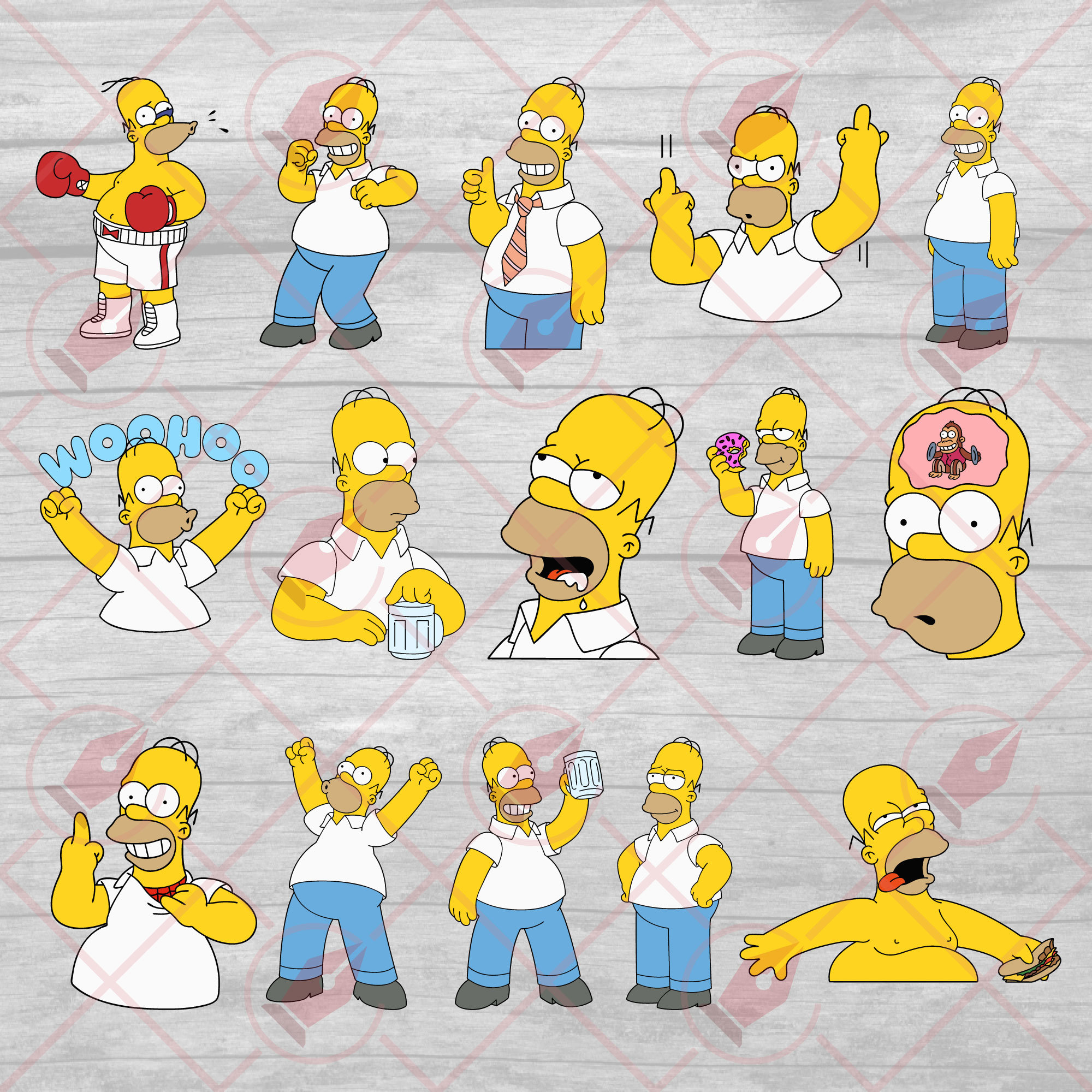 HOMER SIMPSON Svg Bundle | Digital File Set | Svg, Eps, Png | for ...