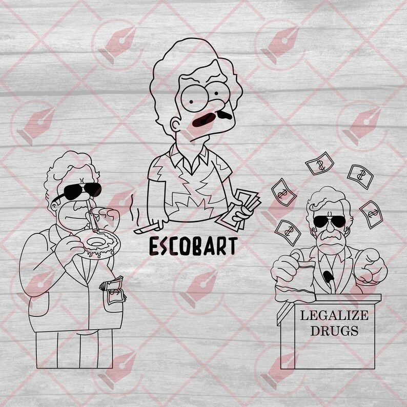 The Simpsons Escobar Digital File Set Svg, Eps, Png for Cricut ...
