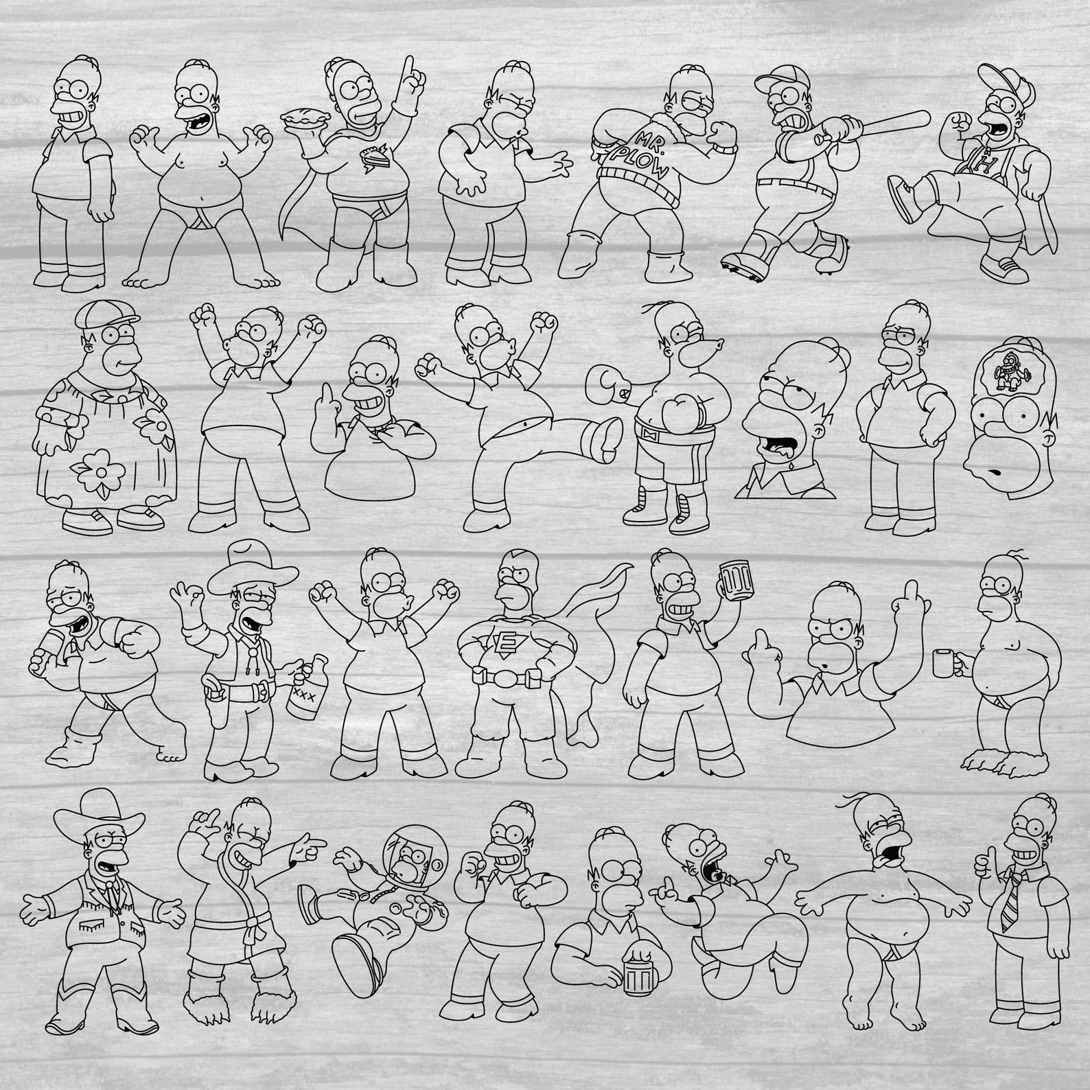 HOMER SIMPSON Svg Bundle | Digital File Set | Svg, Eps, Png | for ...