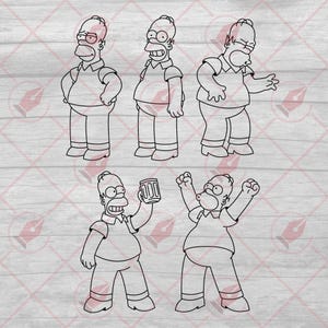 HOMER SIMPSON Pack | Digital File Set | Svg, Eps, Png, Jpg | for Cricut ...