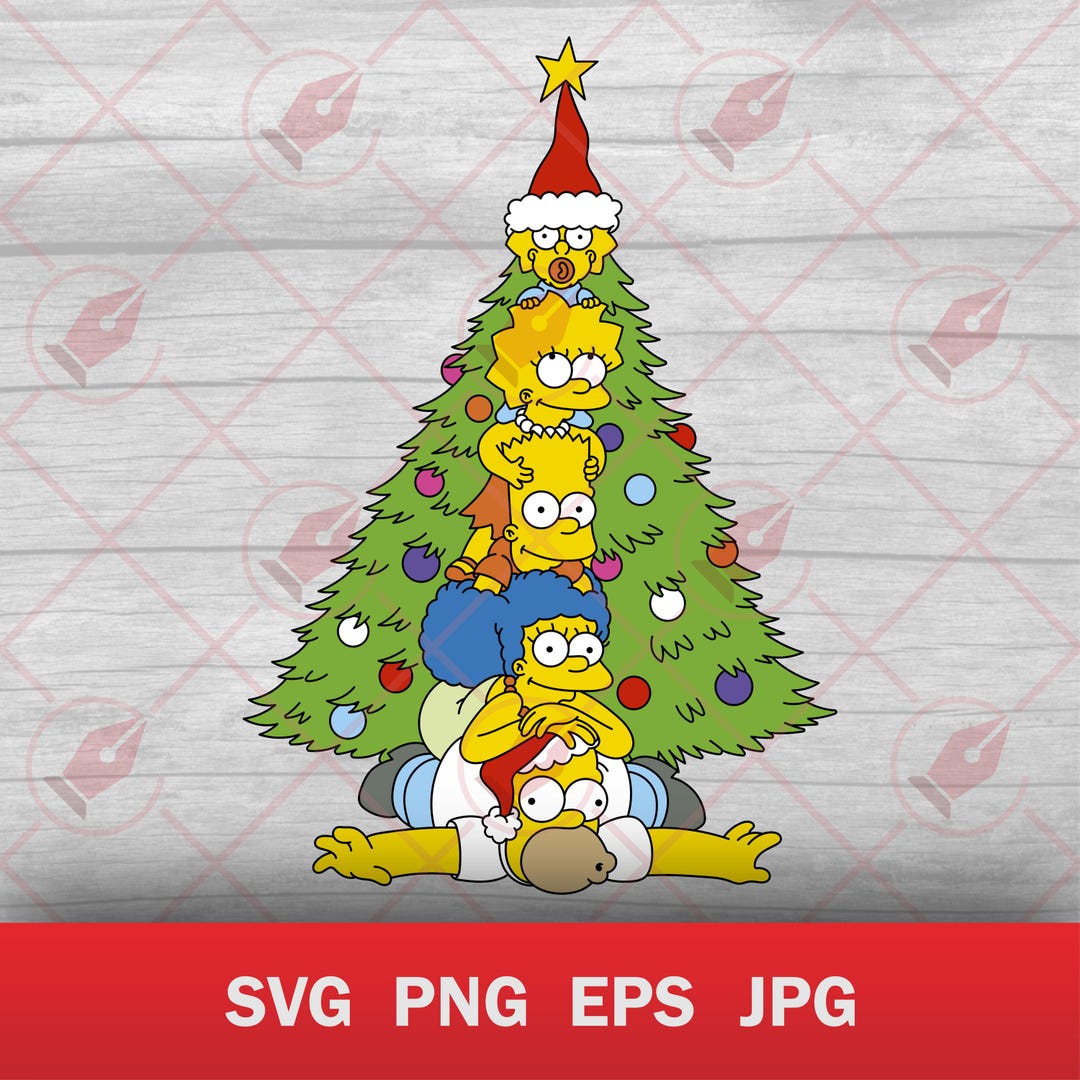 The Simpsons Christmas Tree | Digital File Set | Svg, Png, Eps, Jpg ...
