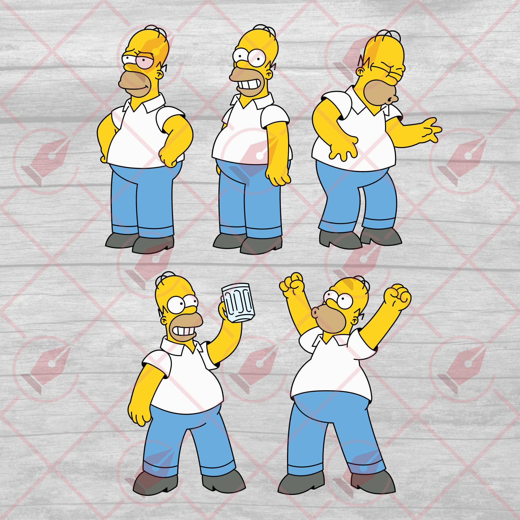 HOMER SIMPSON Pack | Digital File Set | Svg, Eps, Png, Jpg | for Cricut ...