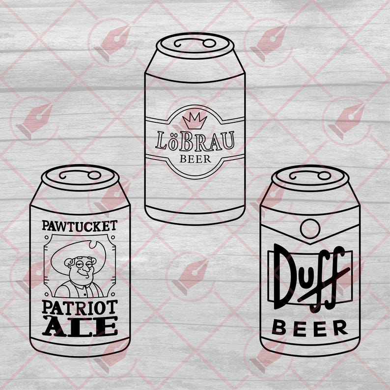 Cartoon Beer Can Pack | Fictional Beers, Animated Series (digital File ...