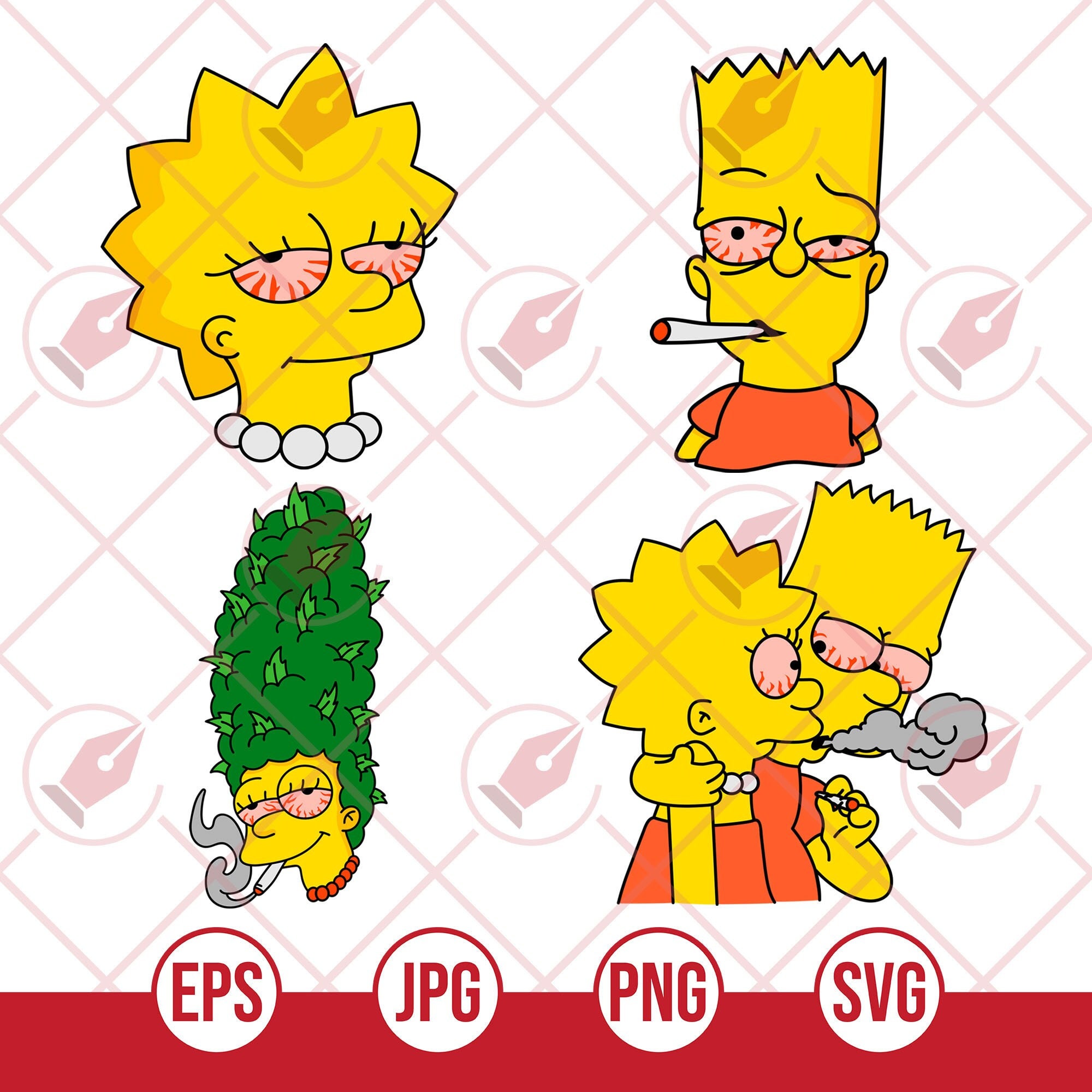 The Simpsons on Drugs Eps, Svg, Png, Jpg, Digital File - Etsy