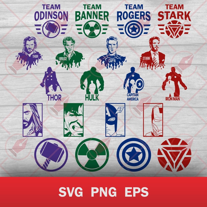 Avengers Vector Art Graphics: SVG, EPS, PNG Digital Files - Etsy