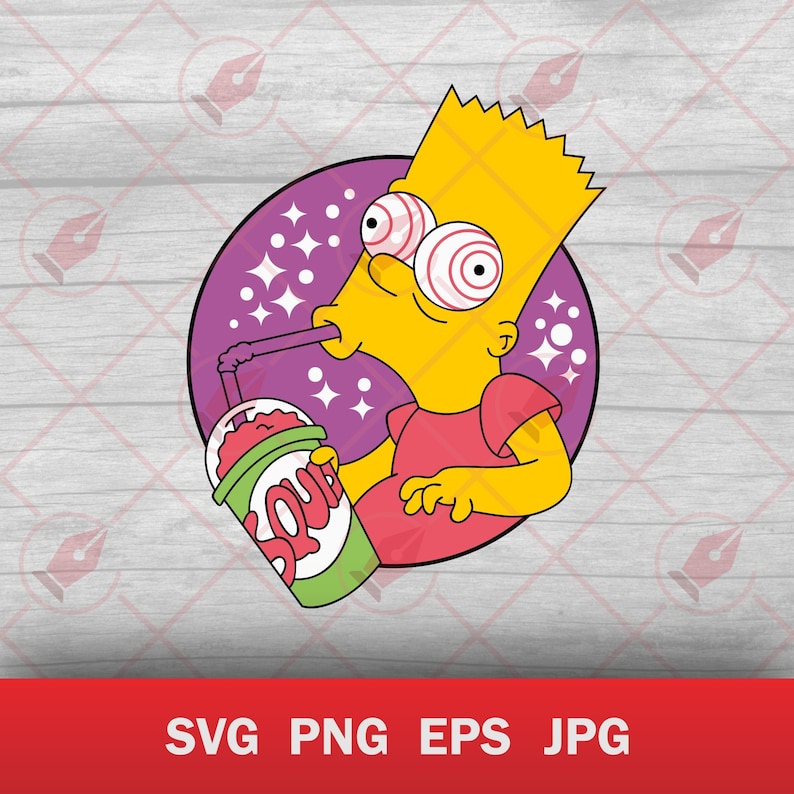 CRAZY BART SIMPSON | Digital File Set | Svg, Eps, Png, Jpg | for Cricut, Silhouette and More ...