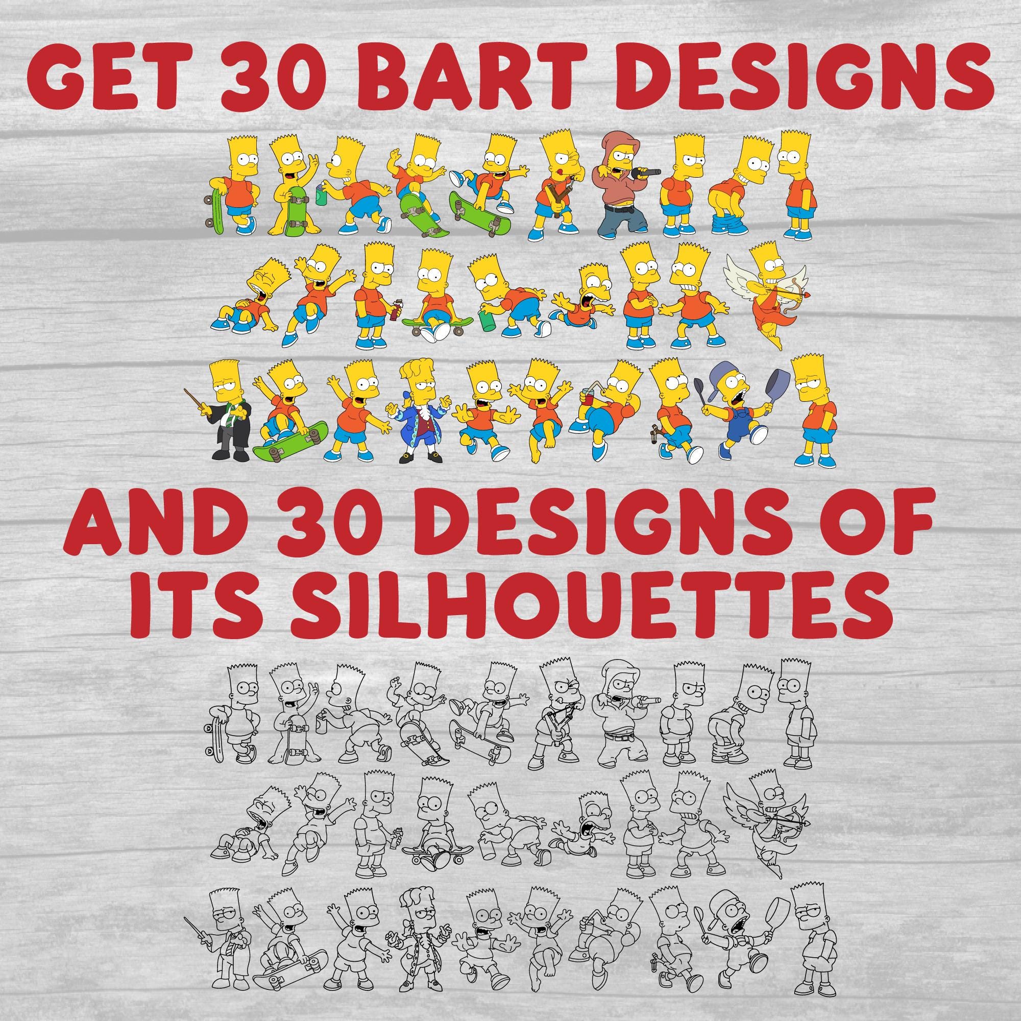 Bart Simpson SVG Super Pack: Vector Art Files for Cricut & Silhouette ...