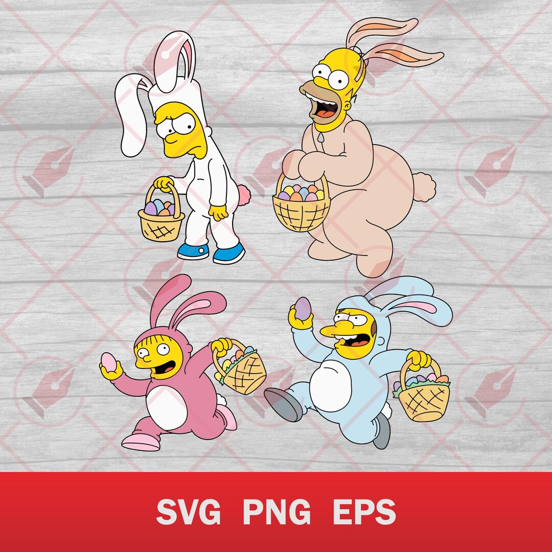 Simpsons Easter Bunny SVG: Cricut & Silhouette Vector Art (digital File ...