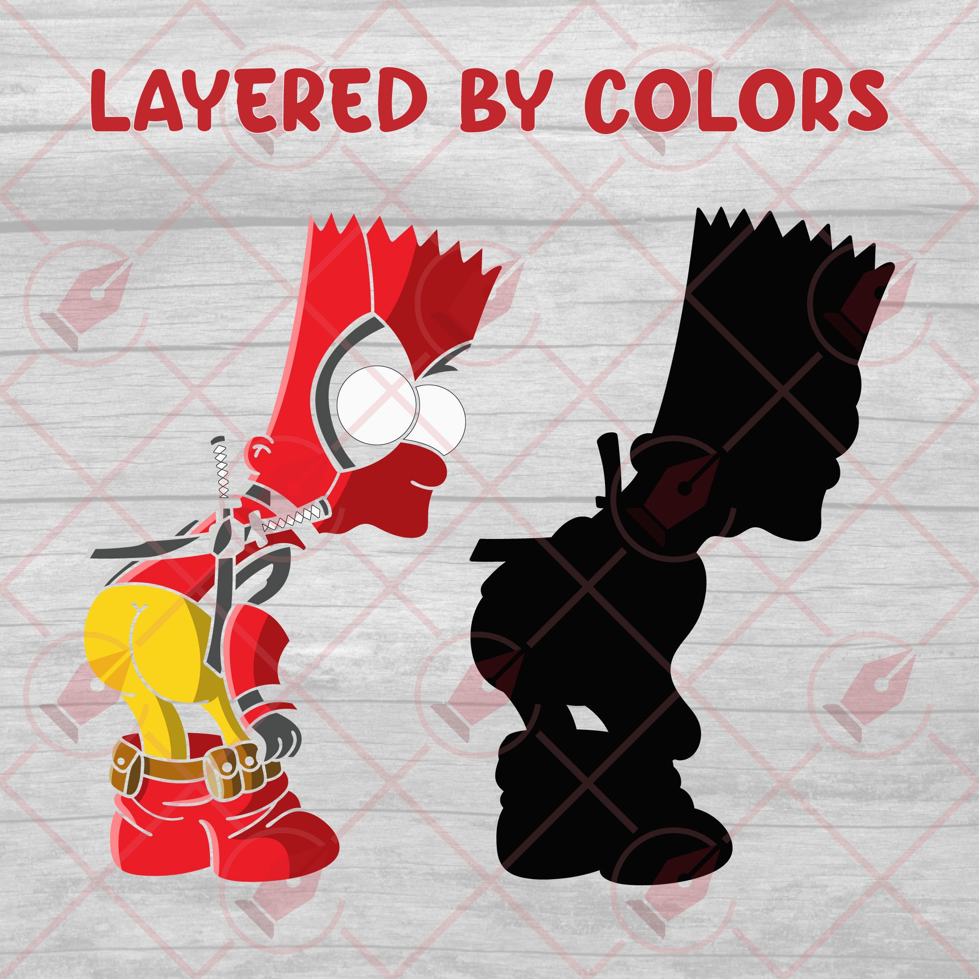 Bart Deadpool Digital File, Svg, Eps, Png, Jpg - Etsy