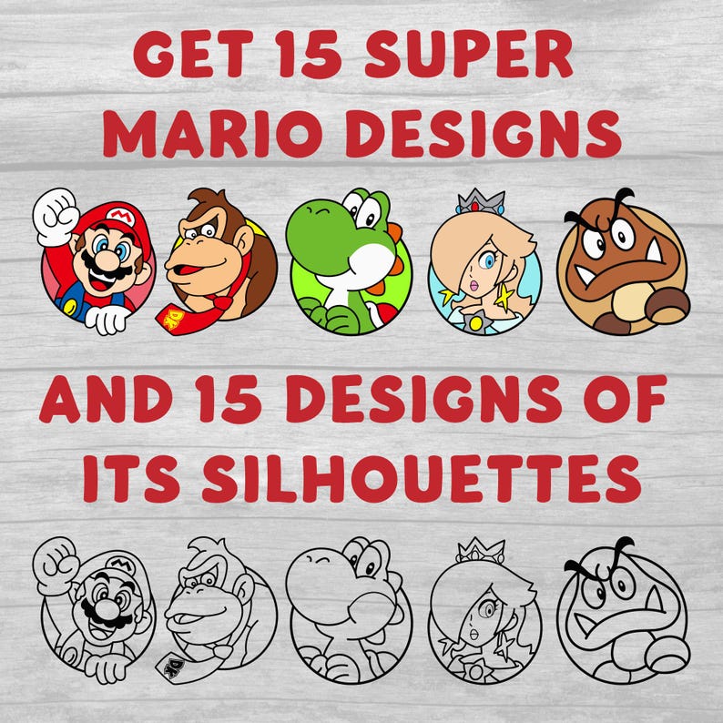 Super Mario Pack | Digital File Set | Svg, Eps, Png | for Cricut ...