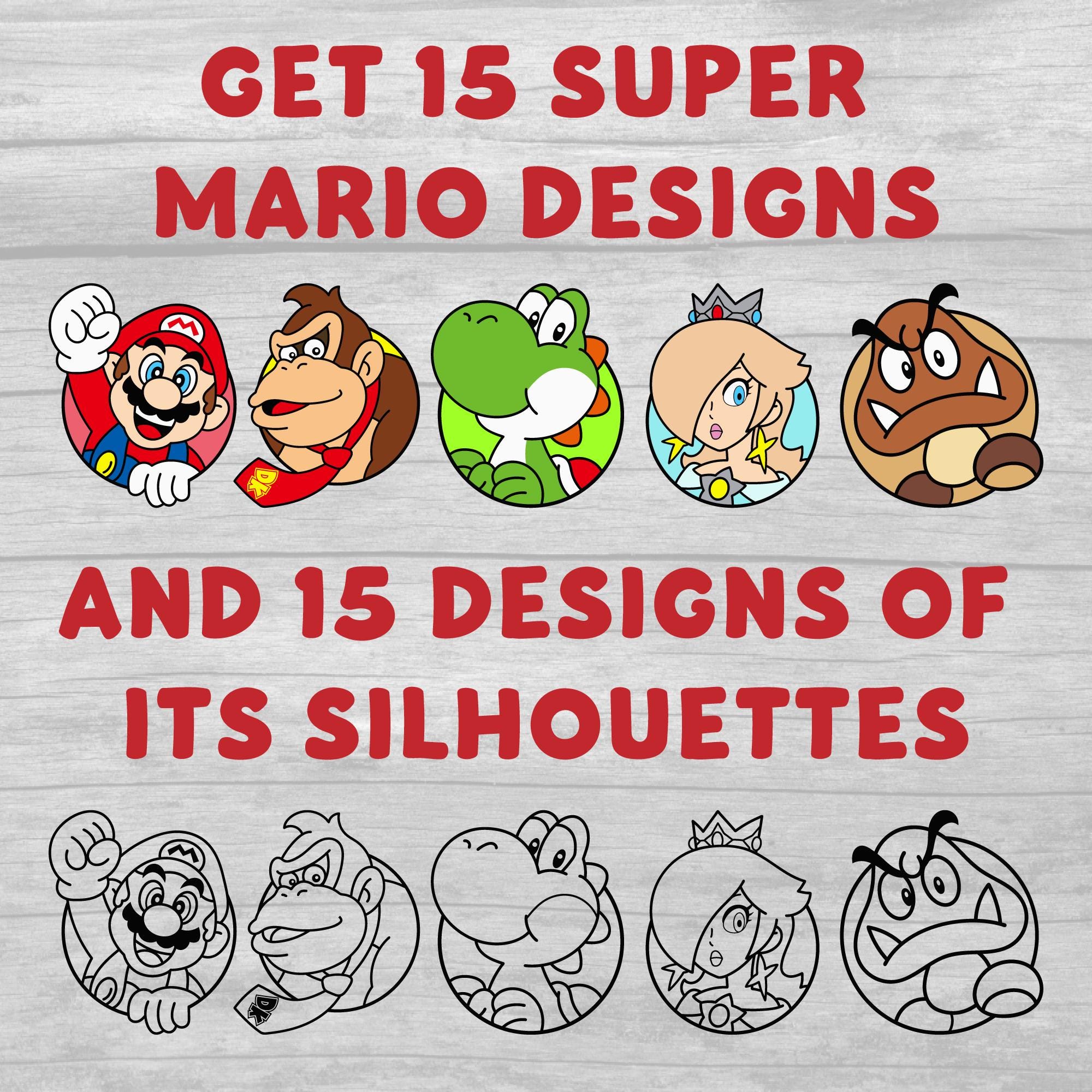 Super Mario Pack Digital File Set Svg, Eps, Png for Cricut, Silhouette ...