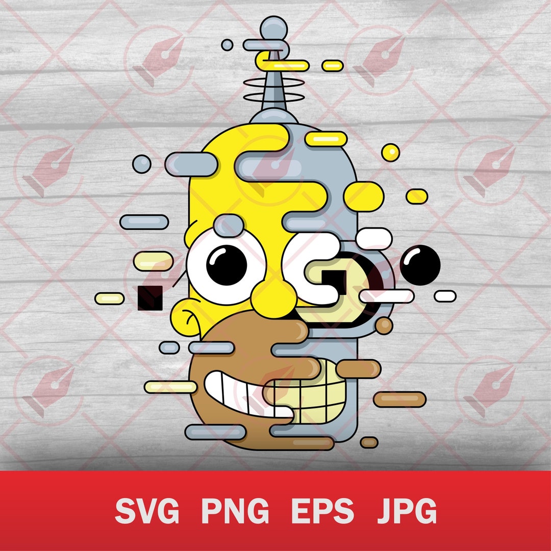 Homer and Bender Svg, Png, Eps, Jpg - Etsy
