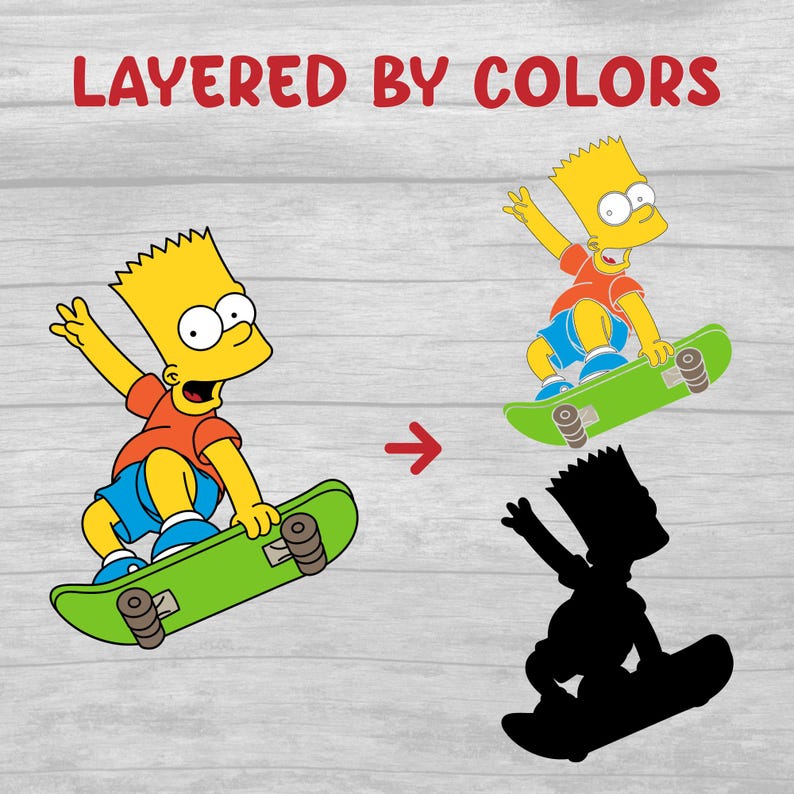 Bart Simpson Vector Art Graphics (svg, Eps, Png, Jpg) | Digital File ...
