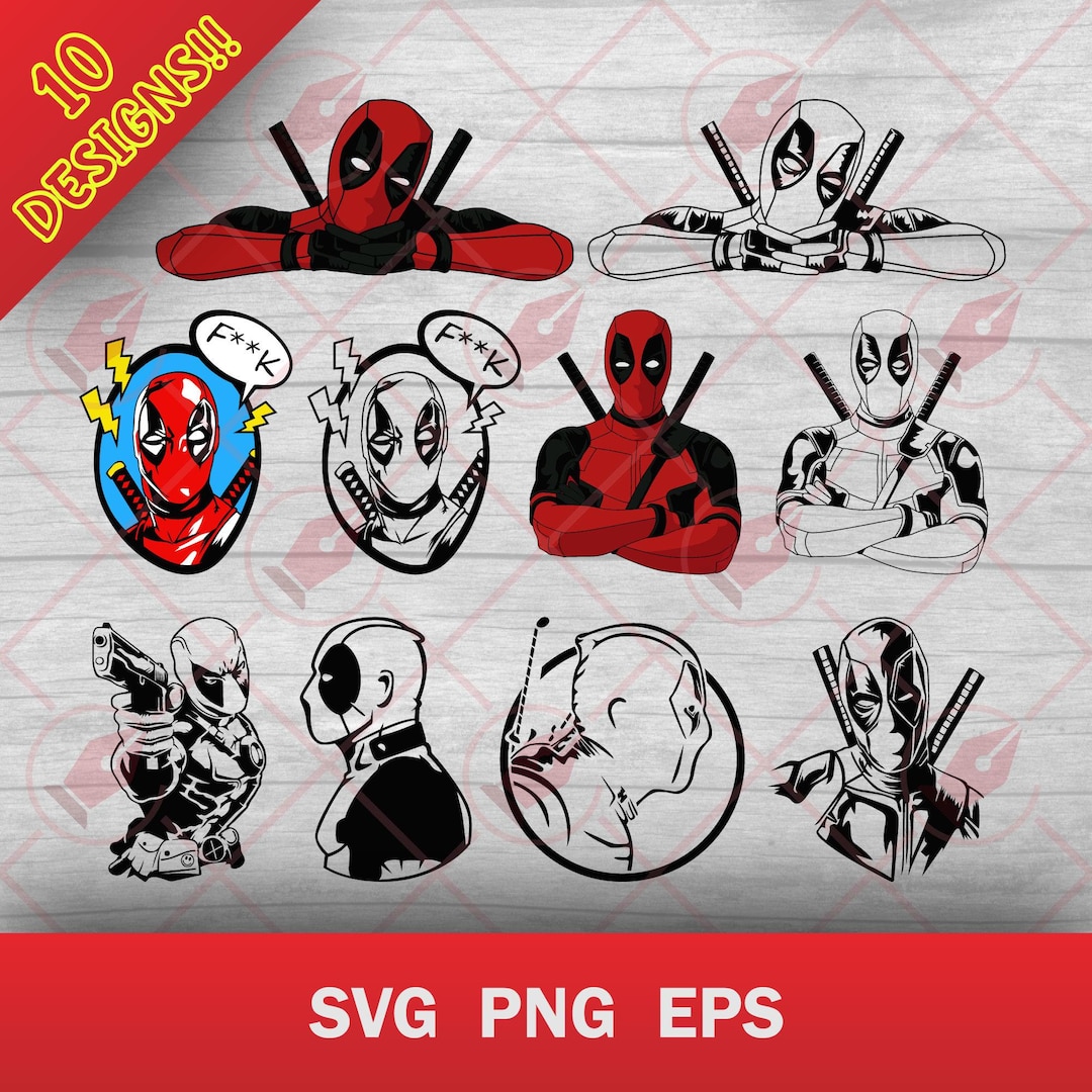 Deadpool SVG Vector Art: Cricut & Silhouette Files (digital Download ...