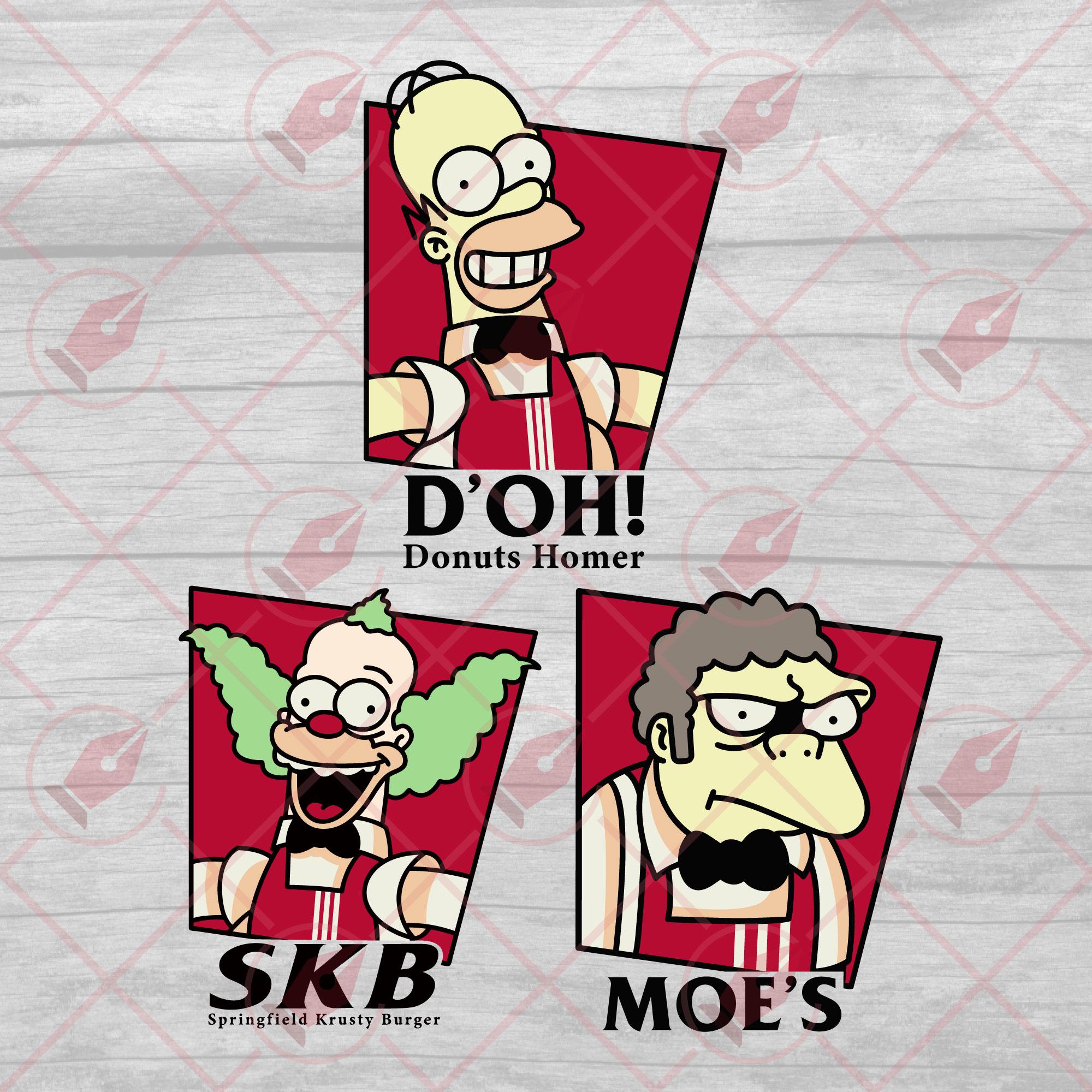 KFC the Simpsons Pack Digital File Set Svg, Eps, Png for Cricut ...