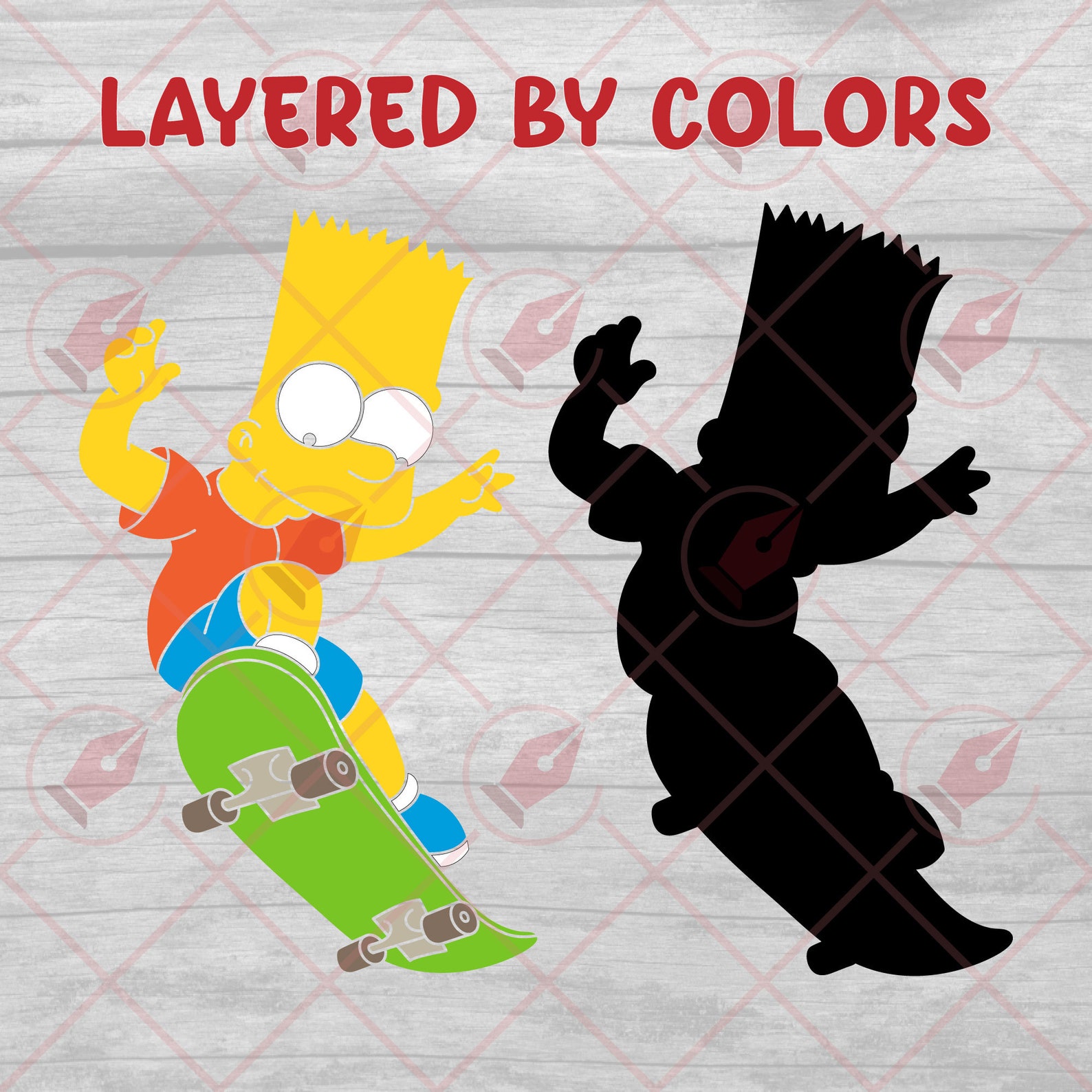 BART SIMPSON PACK Digital File Set Svg, Eps, Png for Cricut, Silhouette and More Vector Art ...