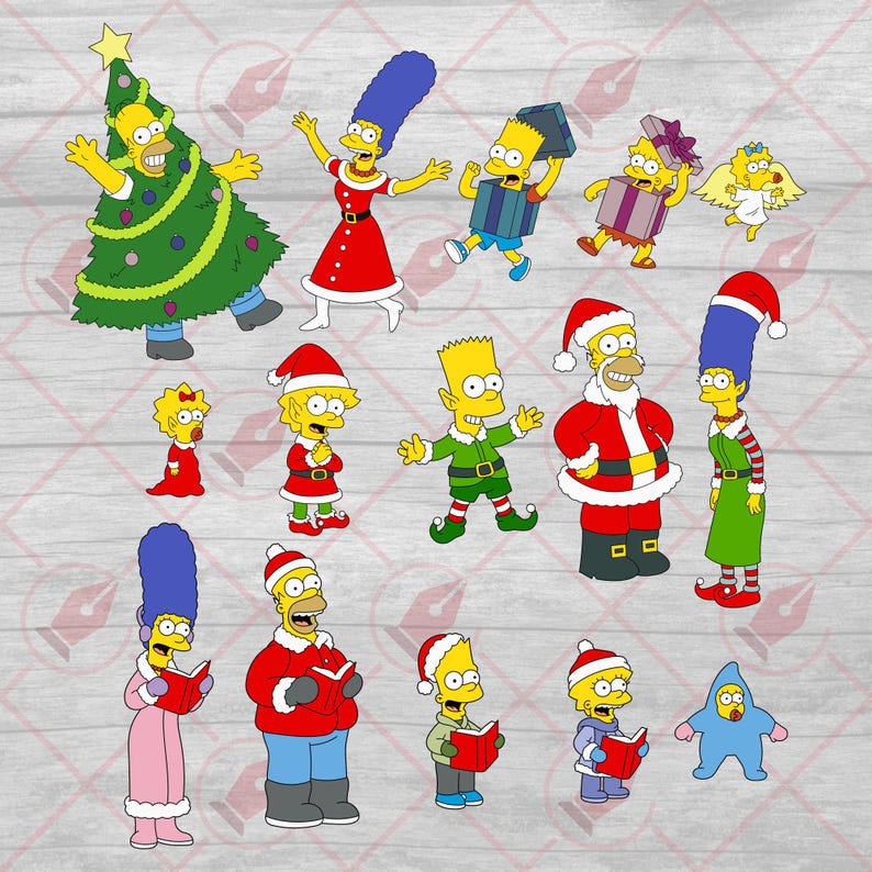 The Simpsons Christmas | Digital File Set | Svg, Eps, Png | for Cricut ...