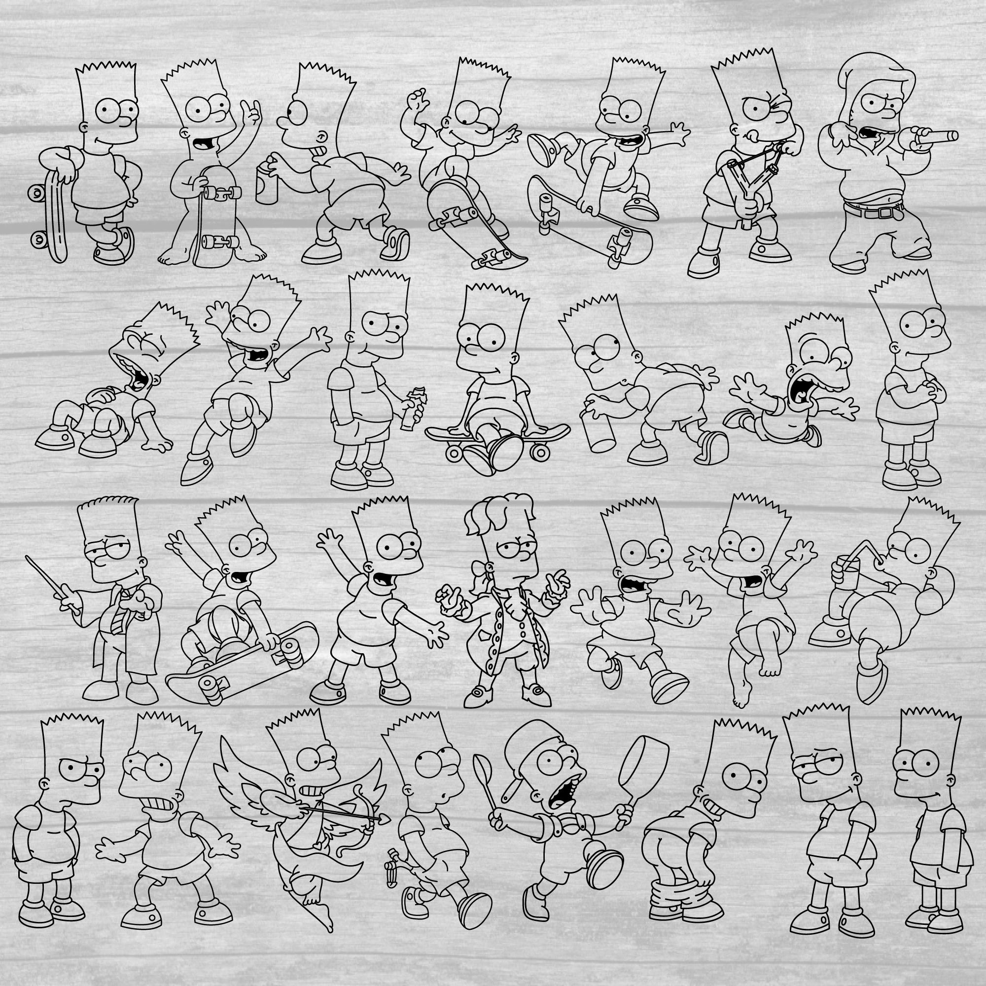 Bart Simpson SVG Super Pack: Vector Art Files for Cricut & Silhouette ...