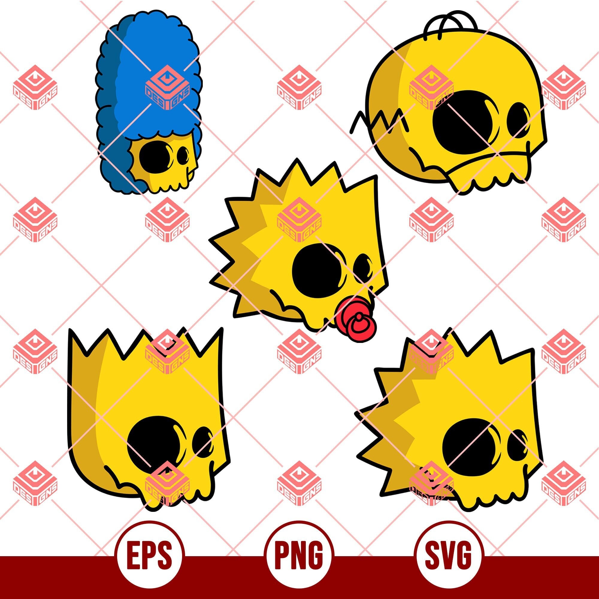 Simpsons Skulls Eps, Png, Svg - Etsy