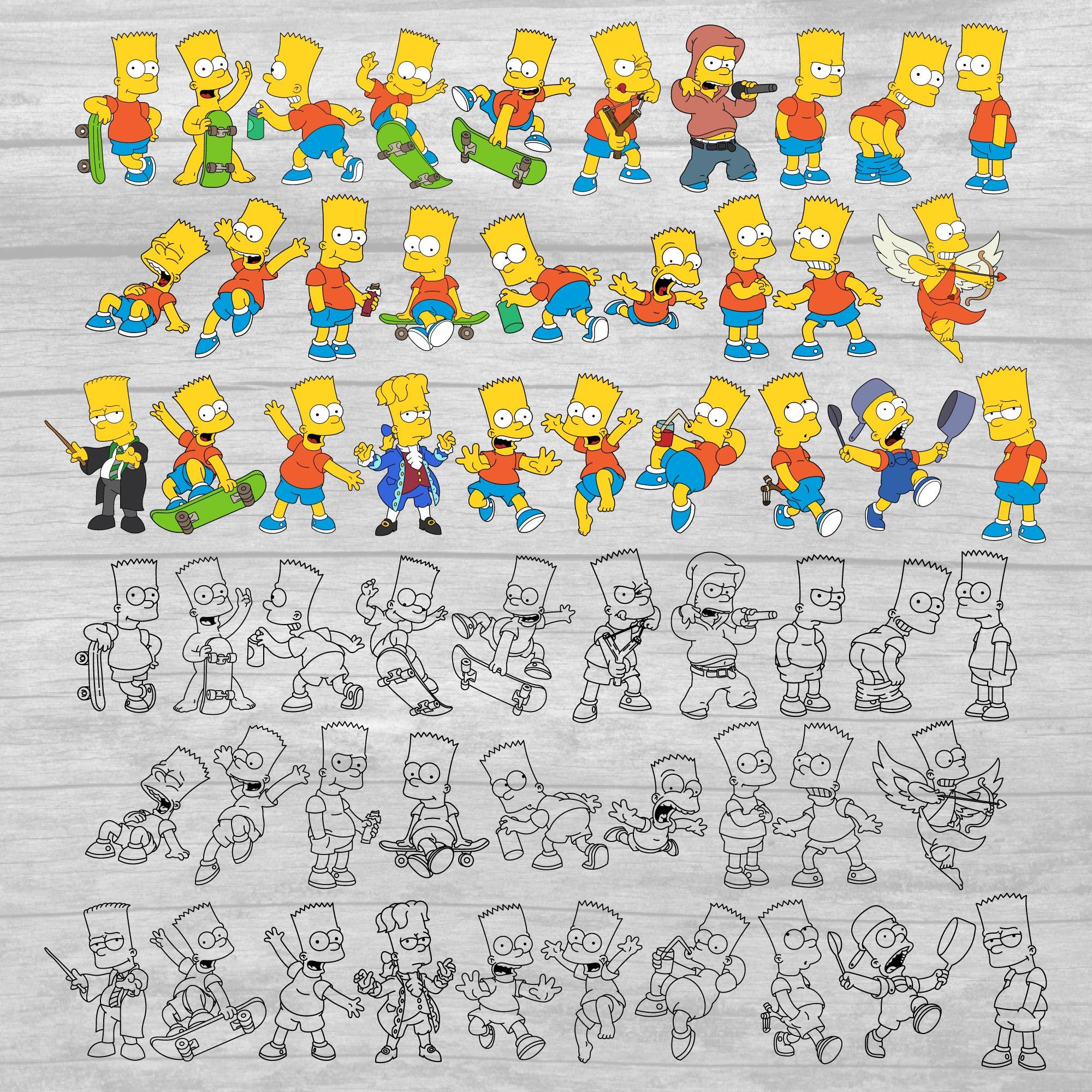Bart Simpson SVG Super Pack: Vector Art Files for Cricut & Silhouette ...