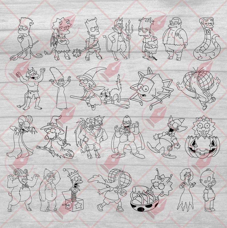 The Simpsons Halloween 50 Designs | Digital File Set | Svg, Eps, Png ...