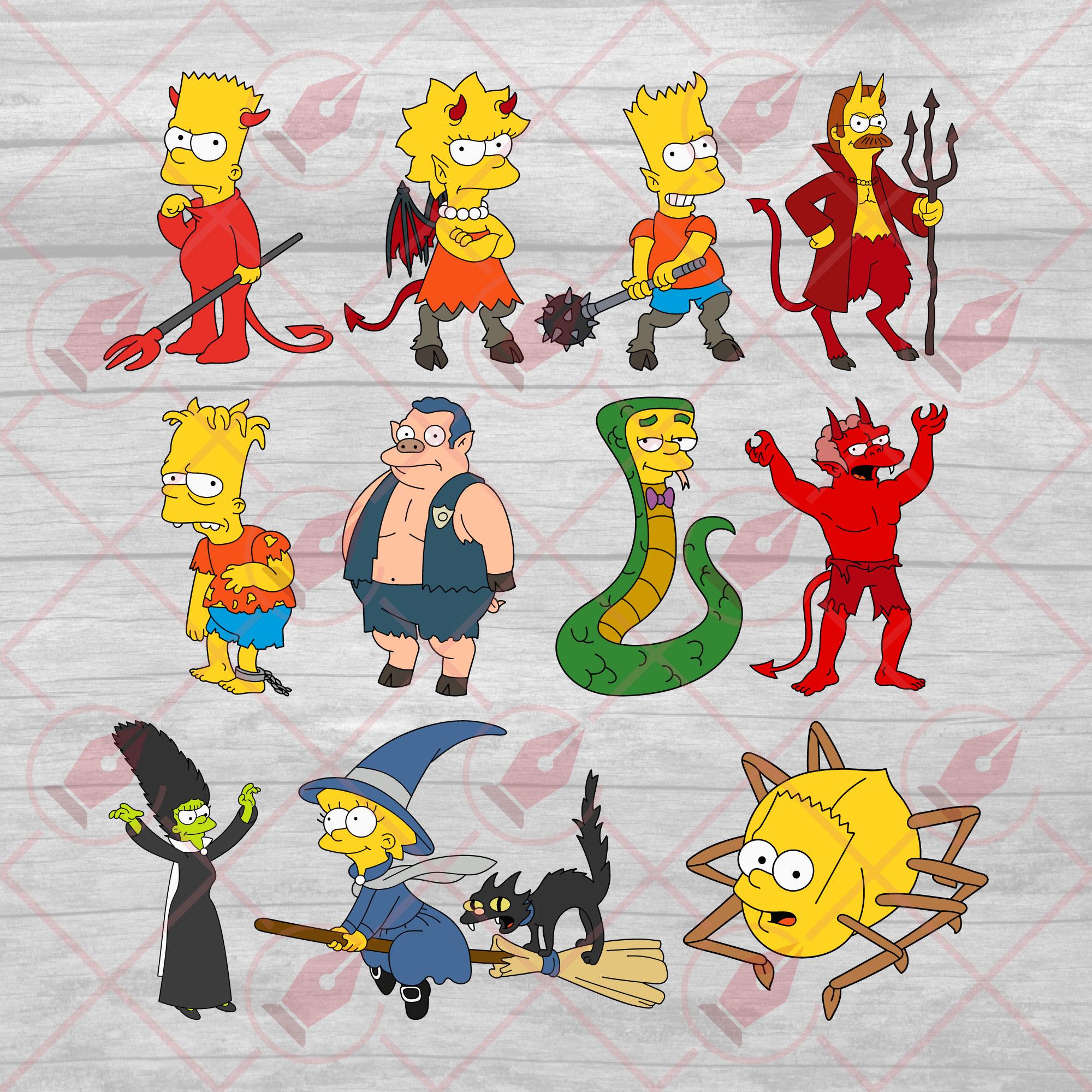 The Simpsons Halloween 50 Designs | Digital File Set | Svg, Eps, Png ...