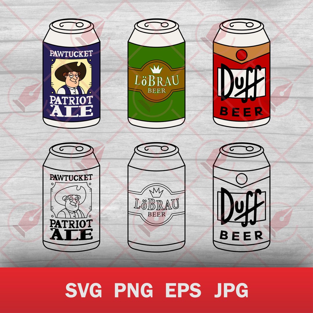 Cartoon Beer Can Pack | Fictional Beers, Animated Series (digital File ...