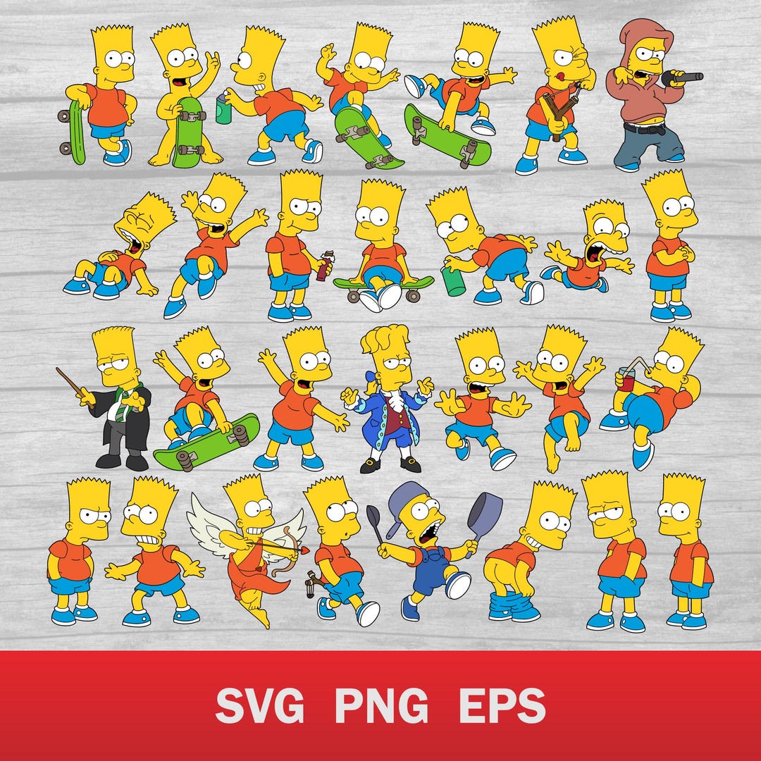 Bart Simpson SVG Super Pack: Vector Art Files for Cricut & Silhouette ...