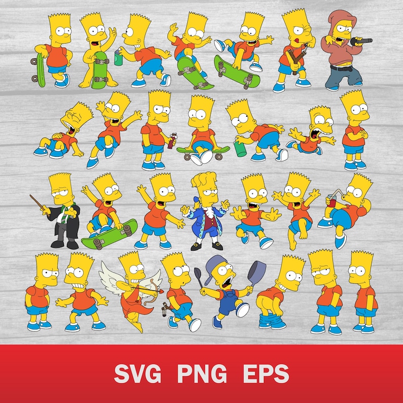 Bart Simpson SVG Super Pack: Vector Art Files for Cricut & Silhouette ...