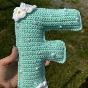 Crochet Letters With Pearls - Etsy