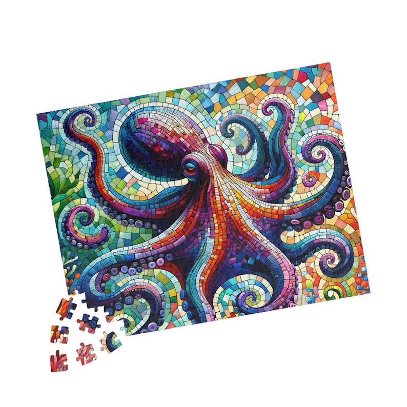 Kaleidoscope Octopus Colorful Mosaic Puzzle 110, 252, 520, 1014-piece ...