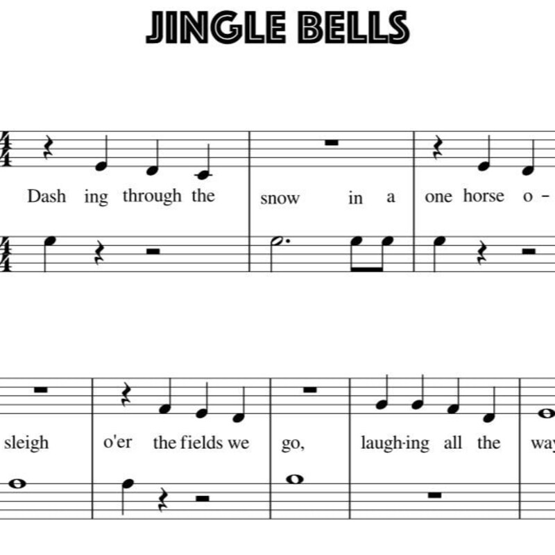 Jingle Bells Music Print - Etsy