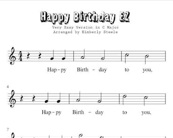Happy Birthday EZ F Major -- Easiest of All Versions of Happy Birthday ...