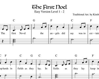 Jingle Bells Christmas Sheet Music PDF Easy Level 1 - Etsy