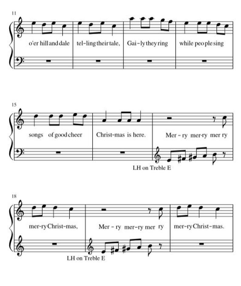 Easiest Carol of the Bells for Very Easy Piano Sheet Music PDF - Etsy
