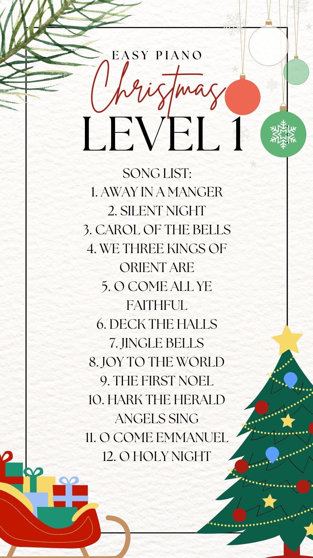 The Easy Piano Level 1 Traditional Christmas Collection Sheet Music PDF ...